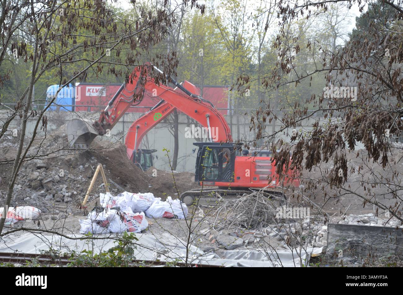 Berlin, Germany - April 14, 2025 - Demolition work of the Westend ...