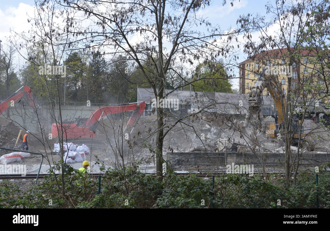 Berlin, Germany - April 14, 2025 - Demolition work of the Westend ...