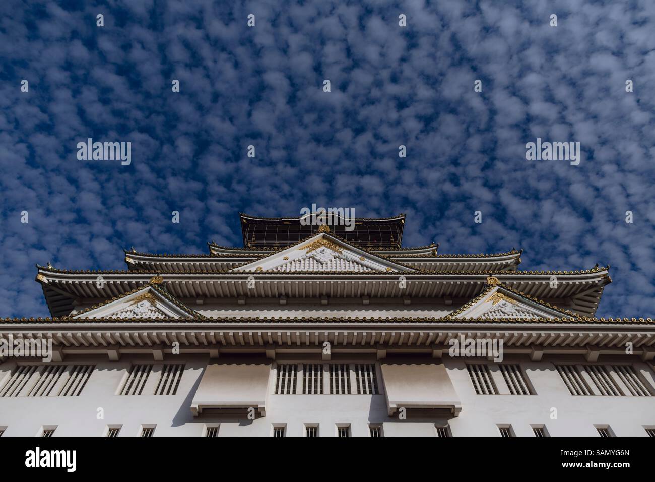 White Japanese Castle point of view from the base Stock Photo - Alamy