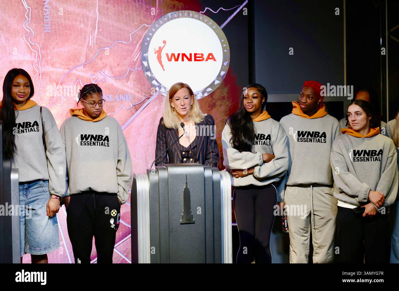 New York, NY, USA. 14th Apr, 2025. Cathy Engelbert pictured as WNBA ...