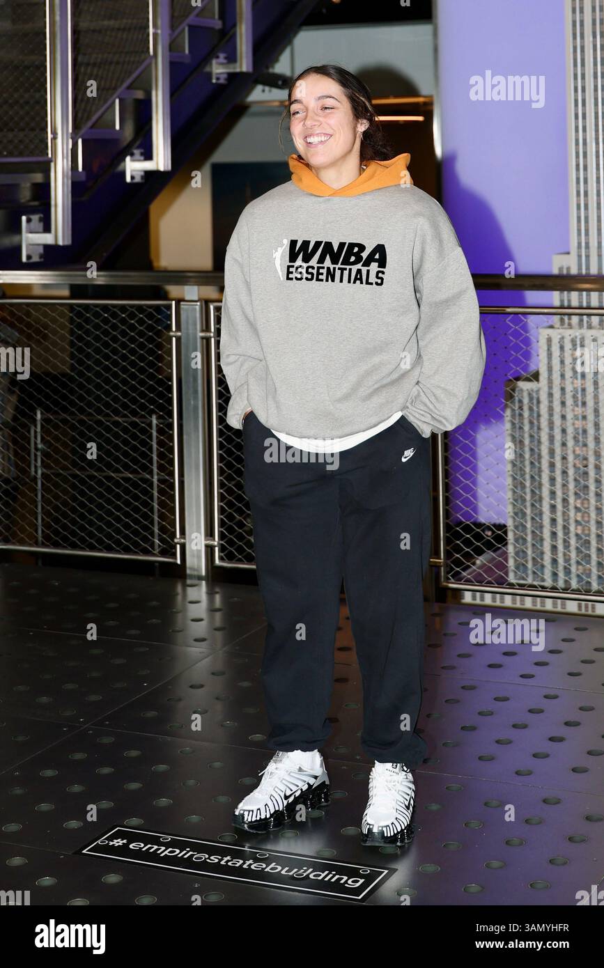 New York, NY, USA. 14th Apr, 2025. Georgia Amoore pictured as WNBA ...