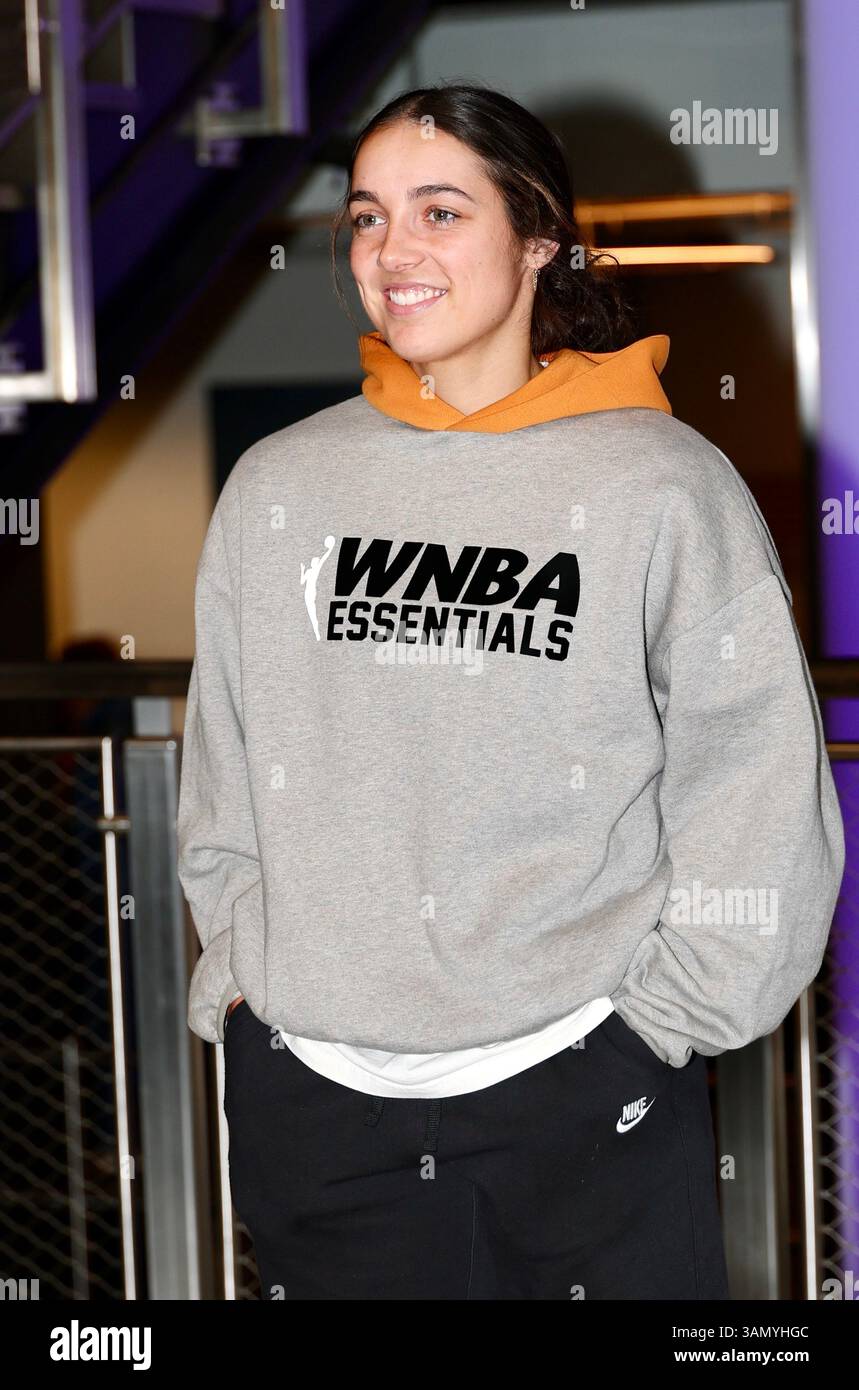 New York, NY, USA. 14th Apr, 2025. Georgia Amoore pictured as WNBA ...