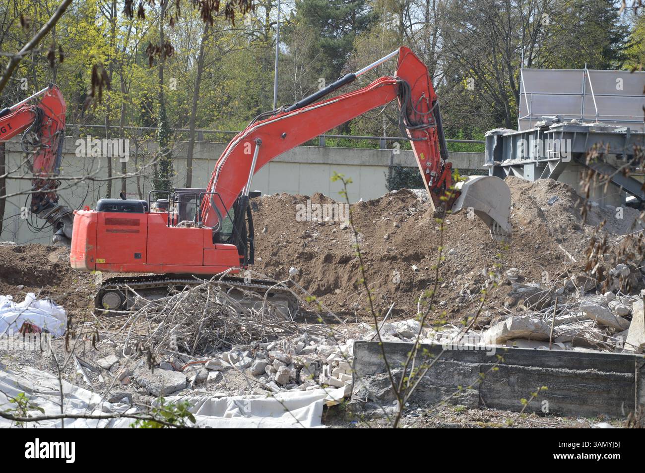 Berlin, Germany - April 14, 2025 - Demolition work of the Westend ...