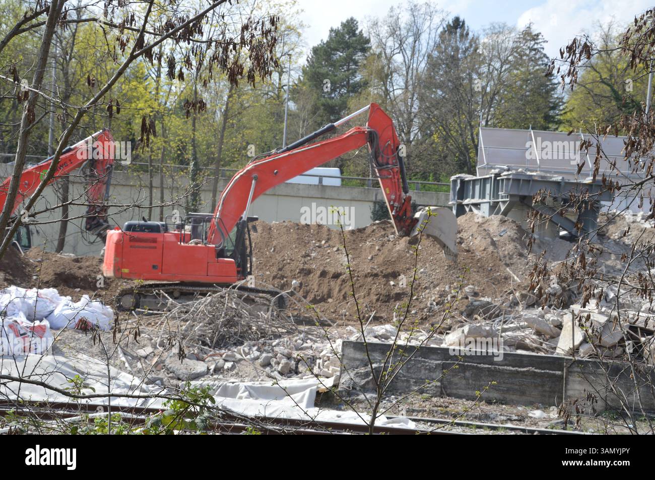 Berlin, Germany - April 14, 2025 - Demolition work of the Westend ...