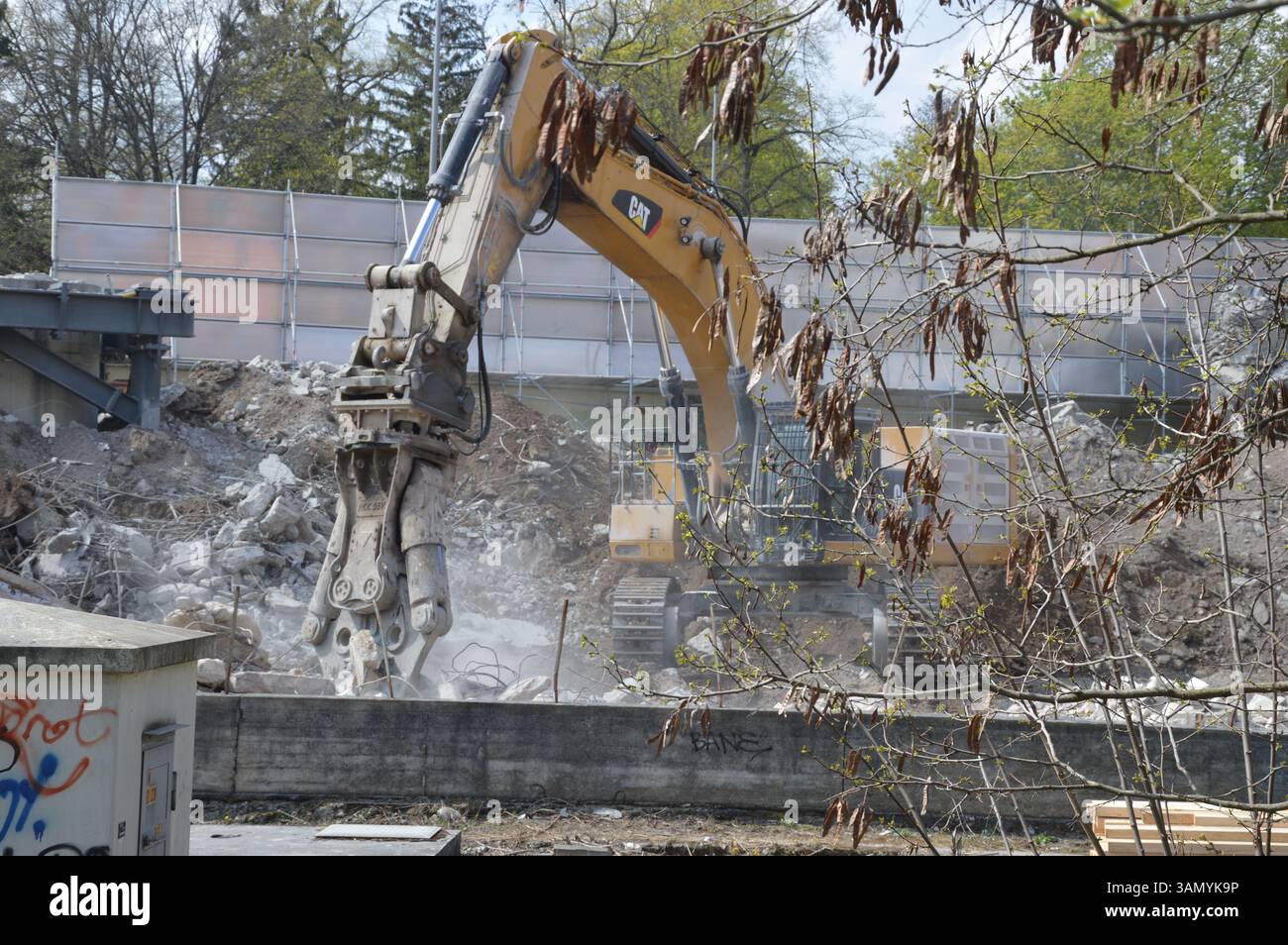 Berlin, Germany - April 14, 2025 - Demolition work of the Westend ...