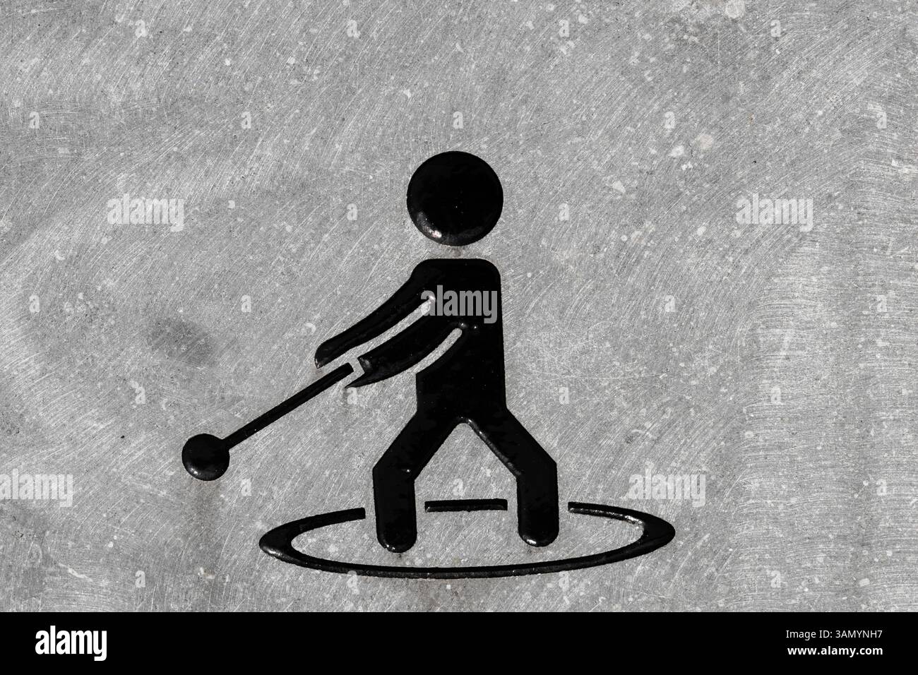 The hammer throw icon on grey stone background Stock Photo - Alamy