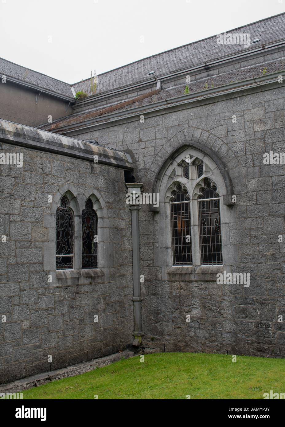 Side view of sacral building; irish church. Church of the Immaculate ...