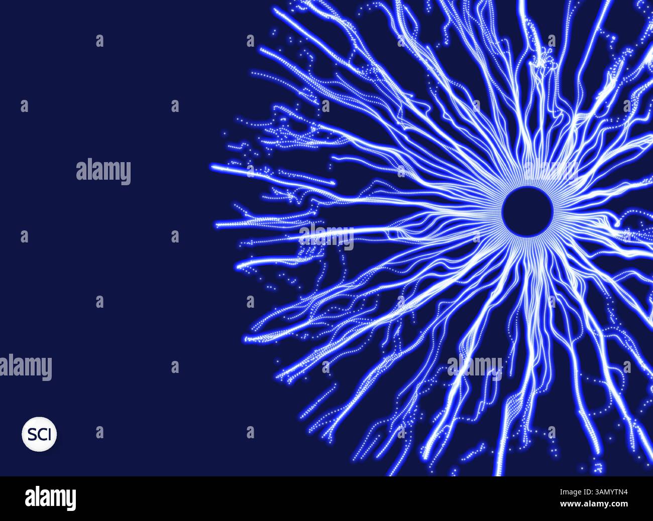 Space vortex. Hole made from flying particles. Abstract background. 3d vector illustration Stock ...