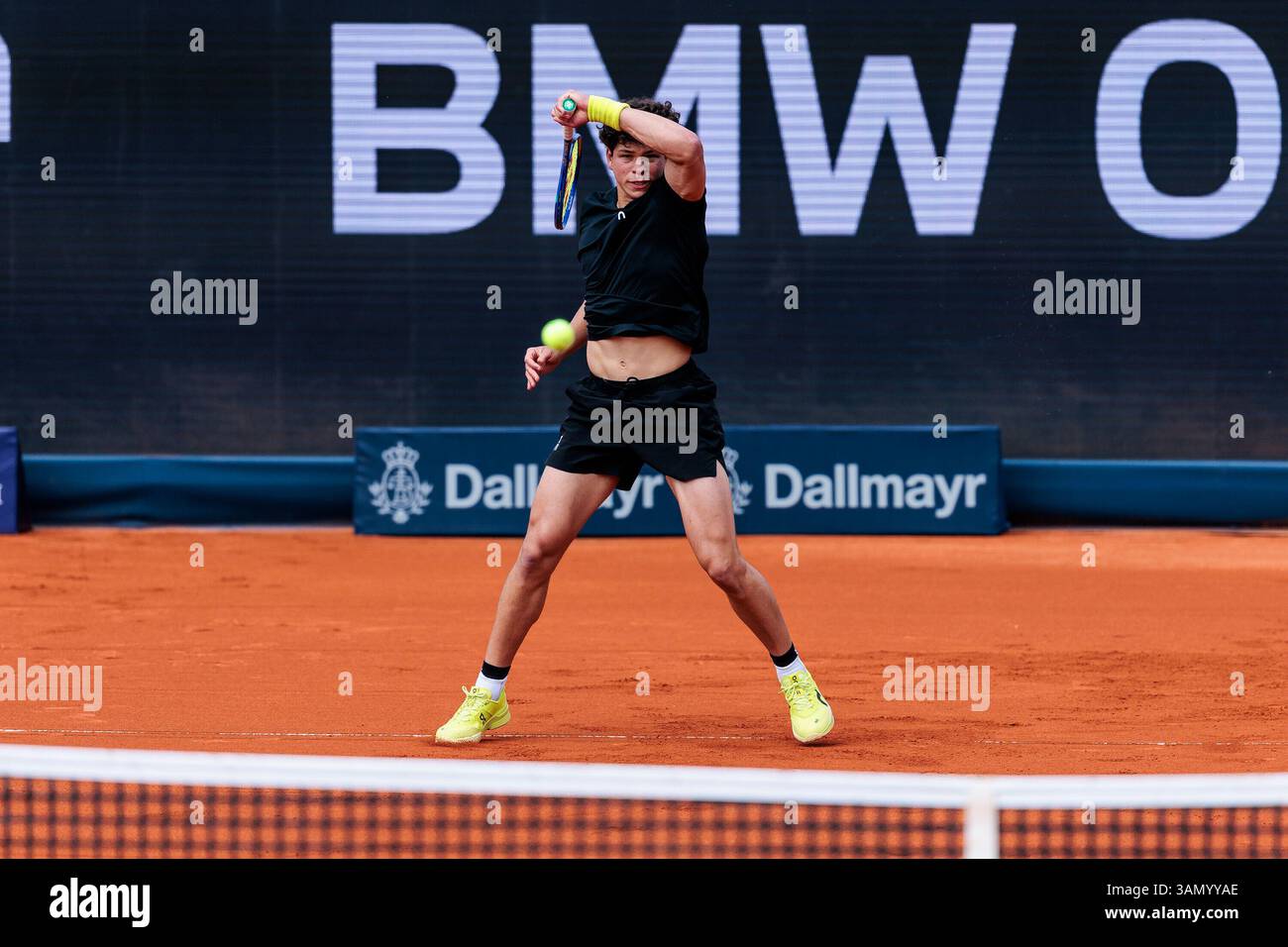 Munich, Germany. 14th April, 2025. Ben Shelton (USA) im Match gegen Borna Gojo (Kroatien) BMW ...