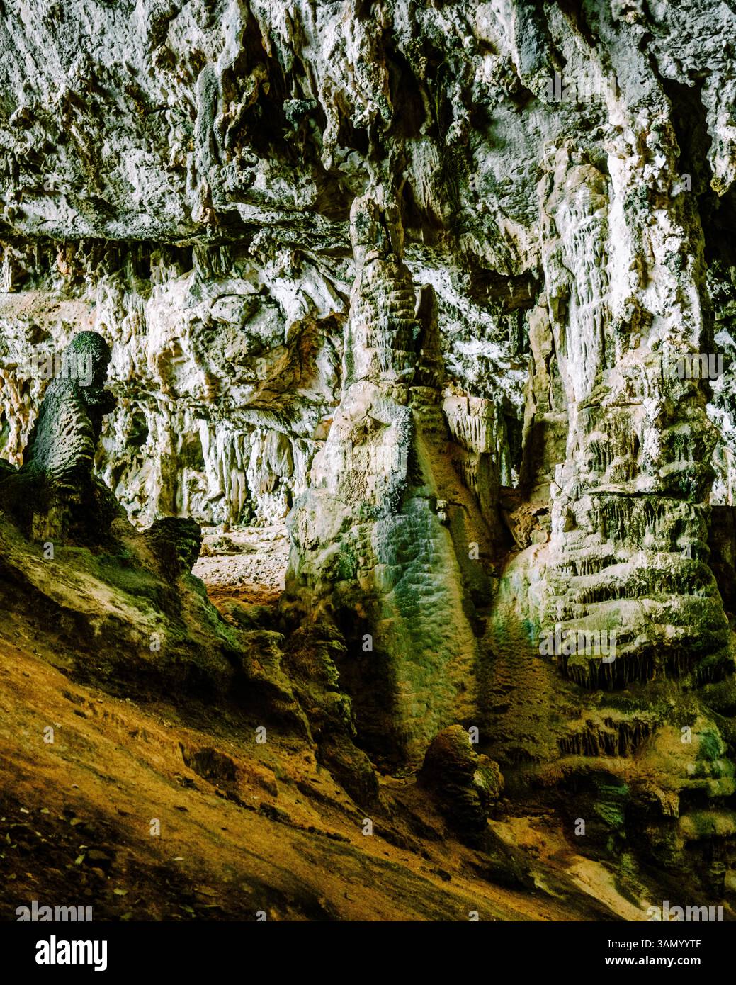 Intricate stalactite formations inside Hoq Cave in Socotra, Yemen Stock ...