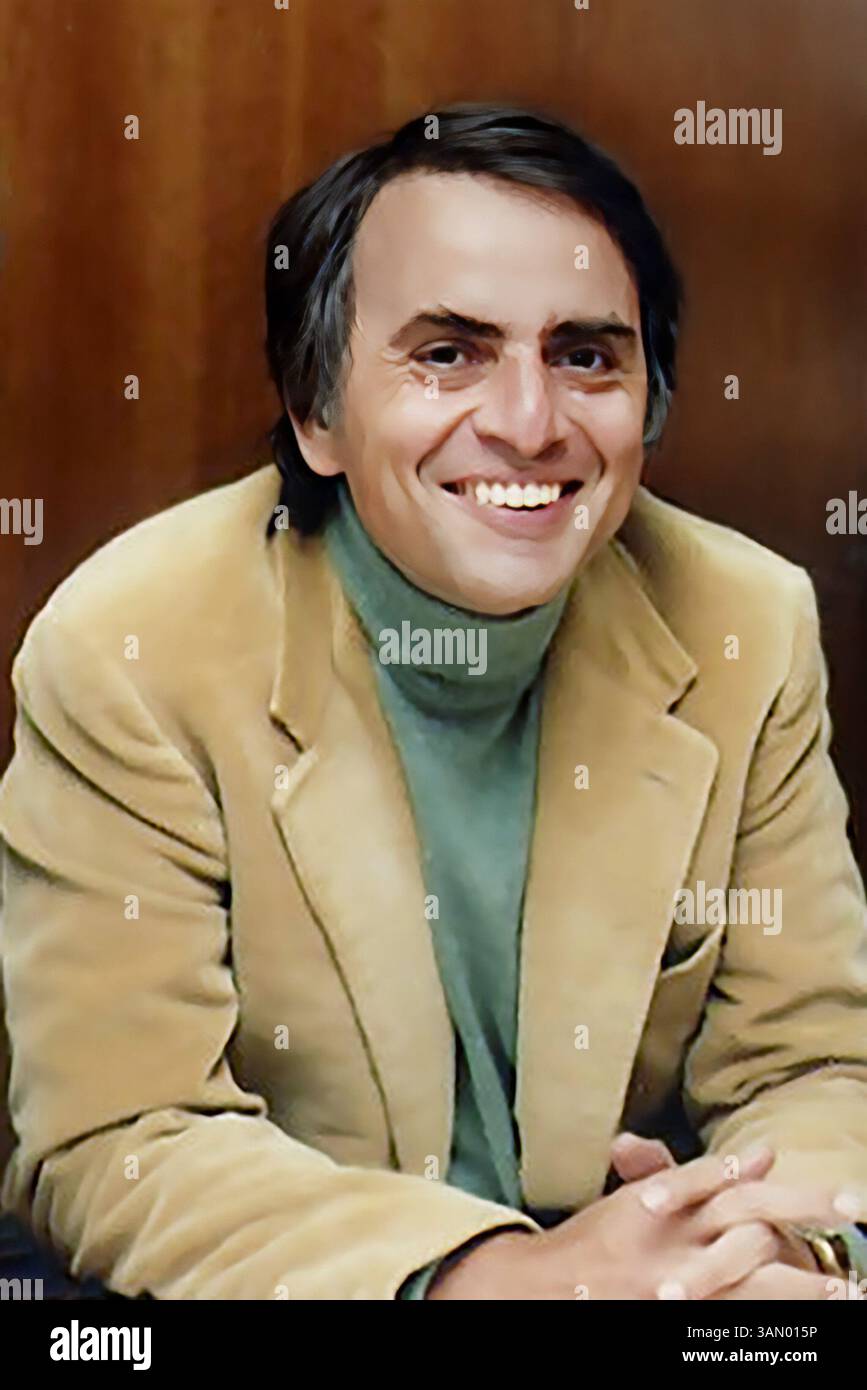 Carl Sagan. Portrait of the American astronomer and planetary scientist ...