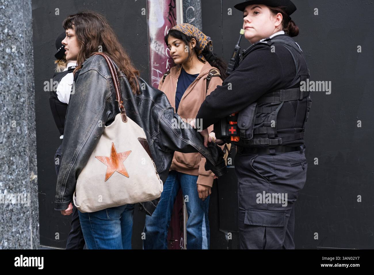 Two female pro-Palestine protestors are seen being arrested after ...