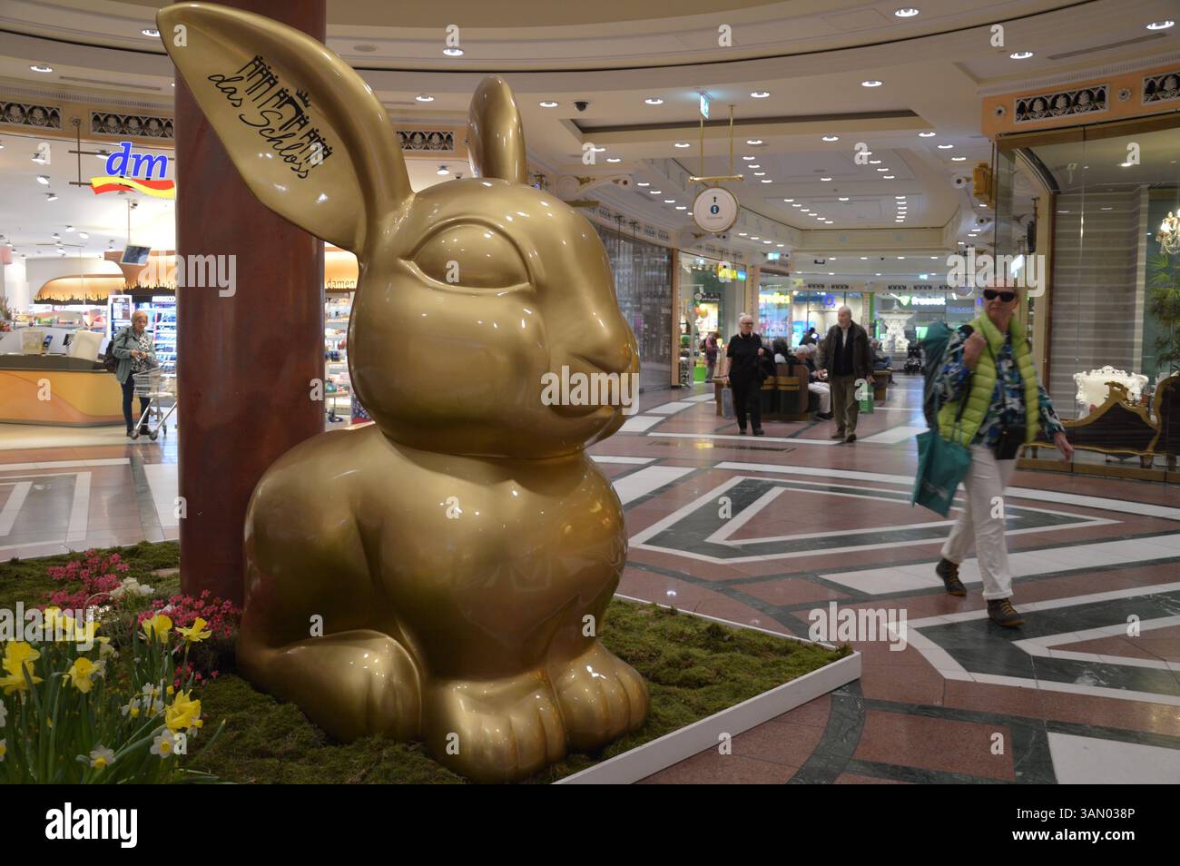 Berlin, Germany - April 14, 2025 - Easter bunny in the Das Schloss ...