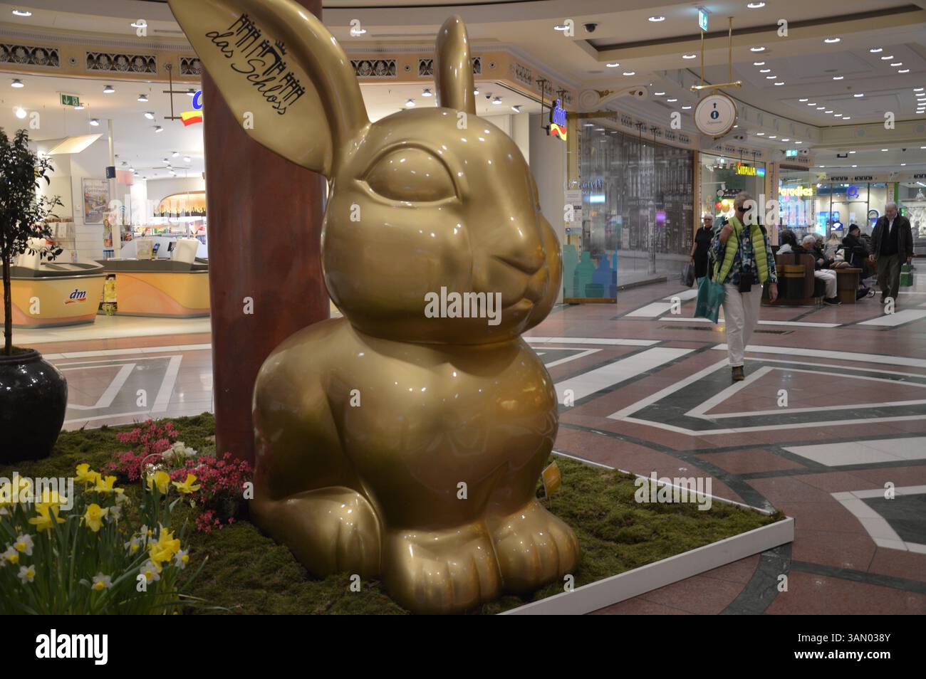 Berlin, Germany - April 14, 2025 - Easter bunny in the Das Schloss ...
