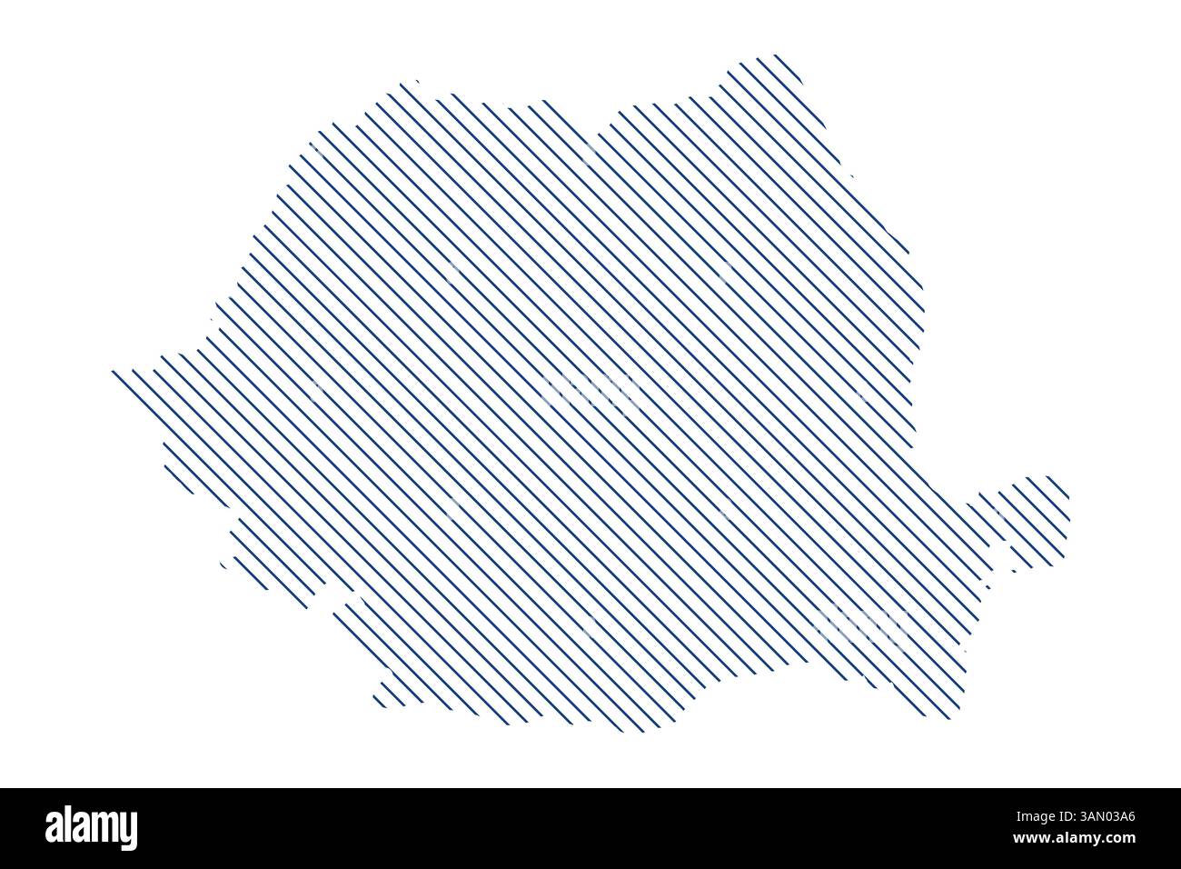 Abstract Romania map with diagonal line design on white background for ...