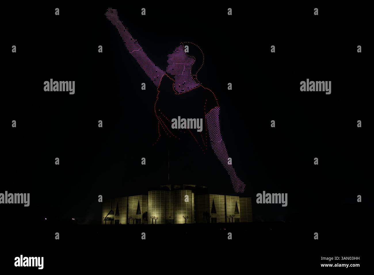 A unique drone show, lights up the sky in front of the National ...