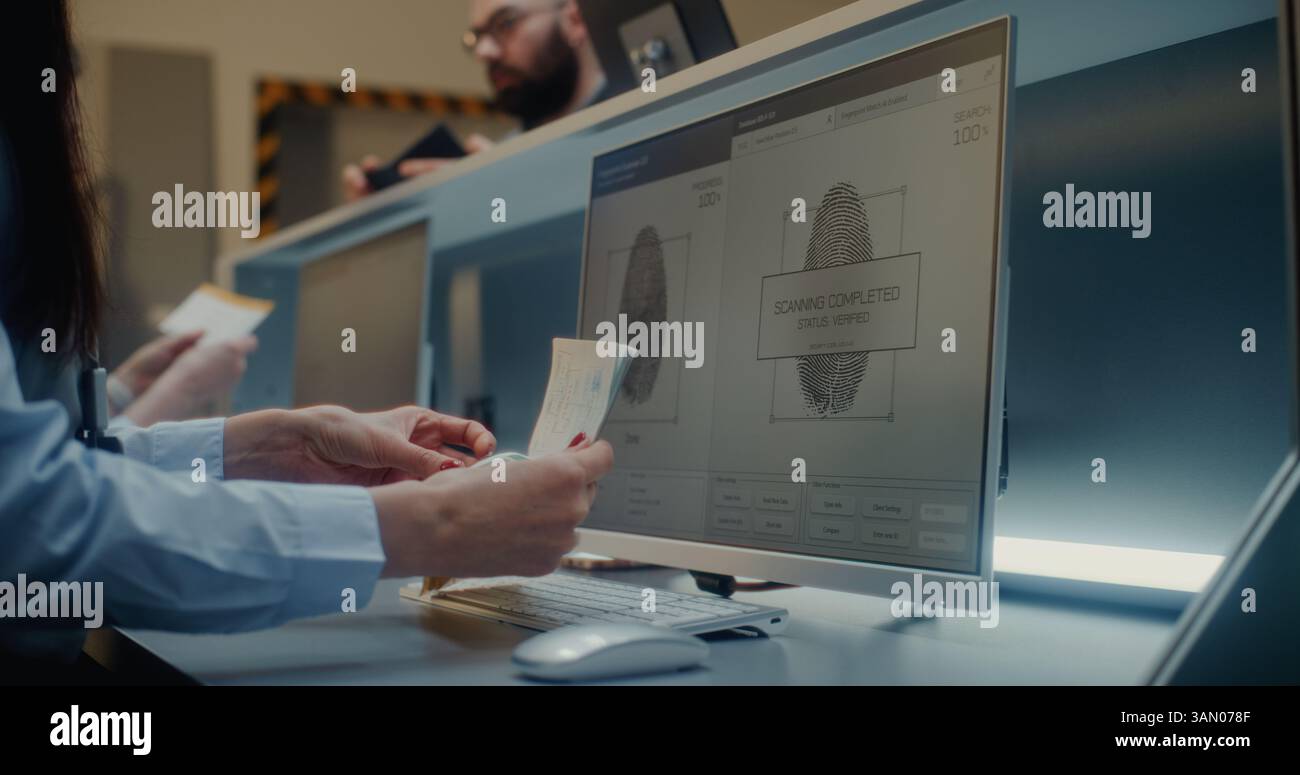 Airport Check-in Counter: Airline Agent Checking Documents, Airplane ...