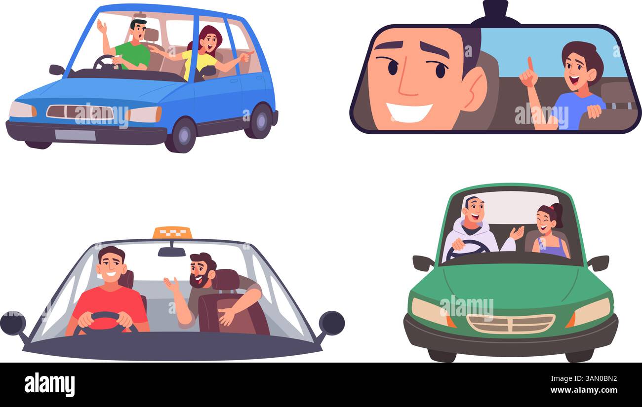 Couple talking car Stock Vector Images - Alamy