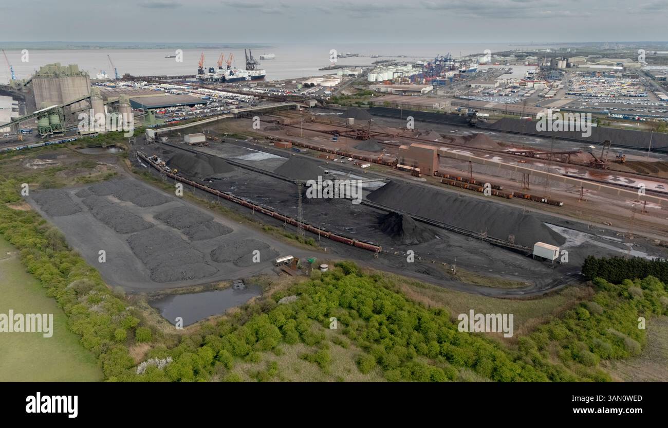 Immingham Coal Terminal at Immingham port, North Lincolnshire. Picture ...