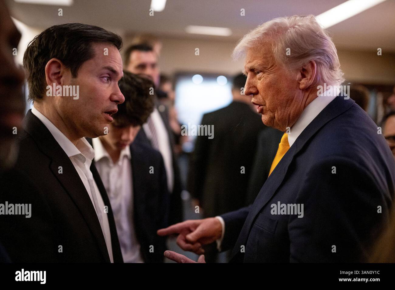 President Donald Trump attends UFC 314 at the Kaseya Center in Miami ...
