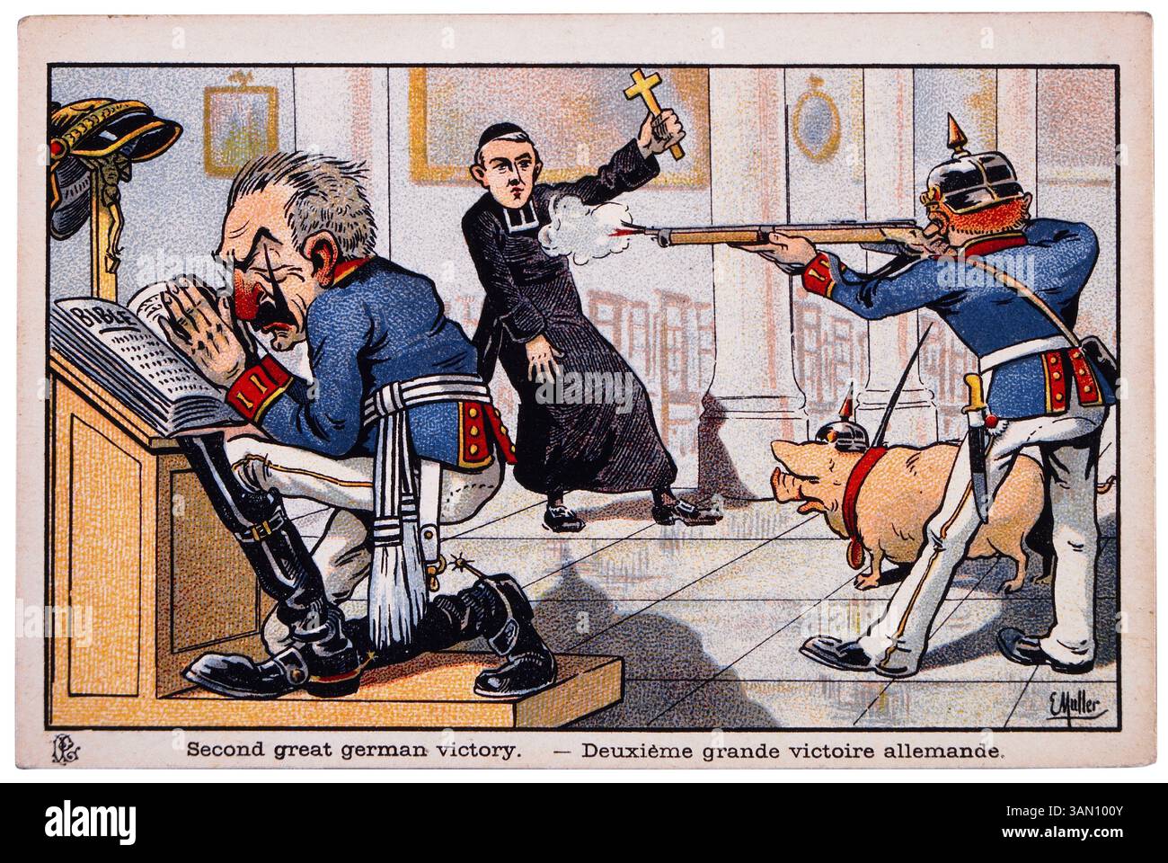Jan. 1, 1910 - World War I French Satirical Card, Second Great German ...
