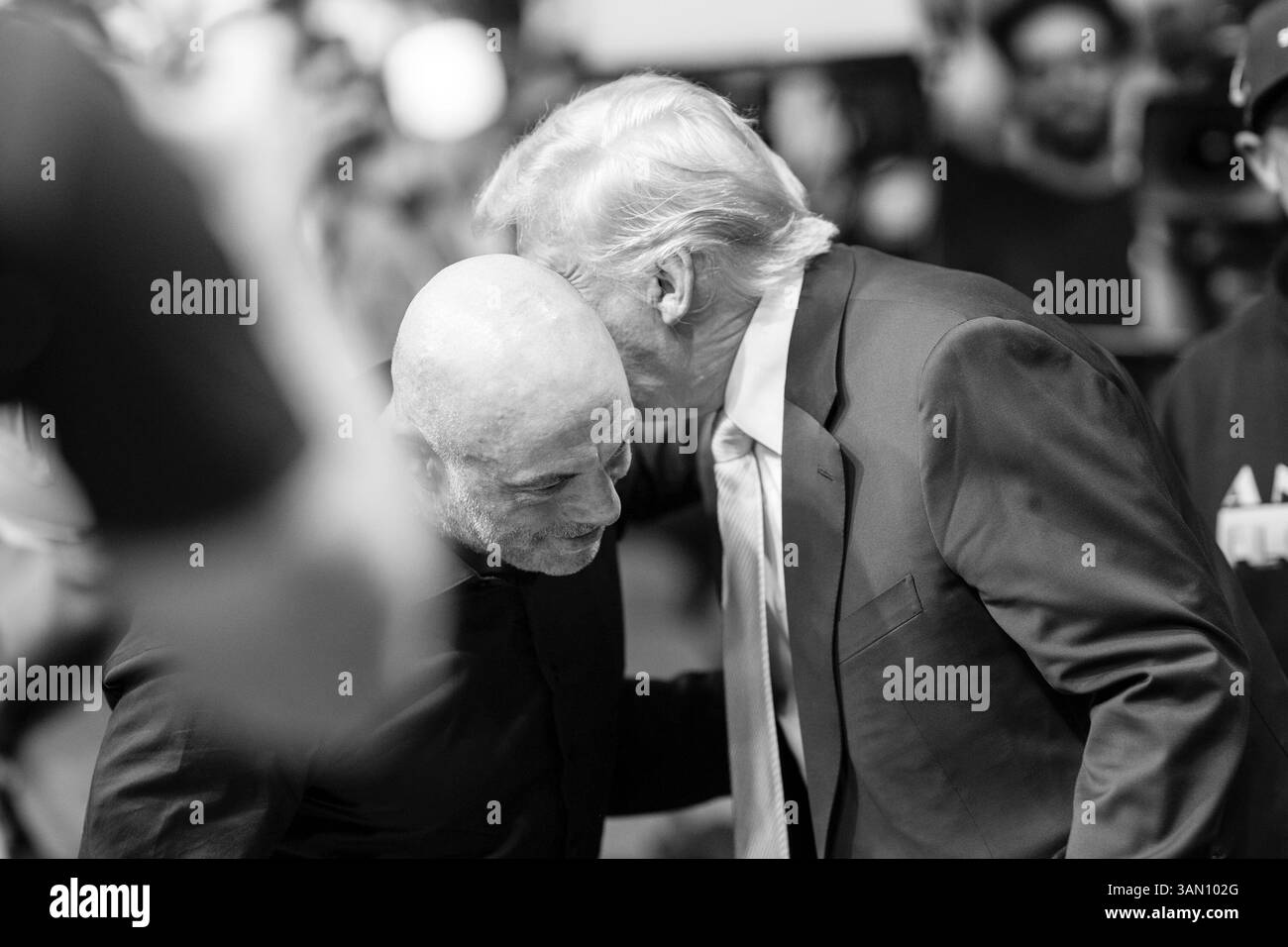 President Donald Trump attends UFC 314 at the Kaseya Center in Miami ...