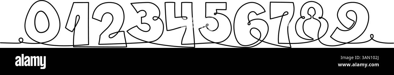 Numbers One Continuous Line Drawing. Minimalistic Arabic Simple Linear ...