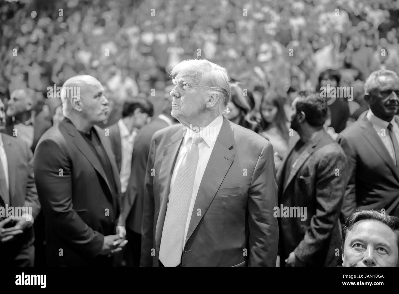 President Donald Trump attends UFC 314 at the Kaseya Center in Miami ...