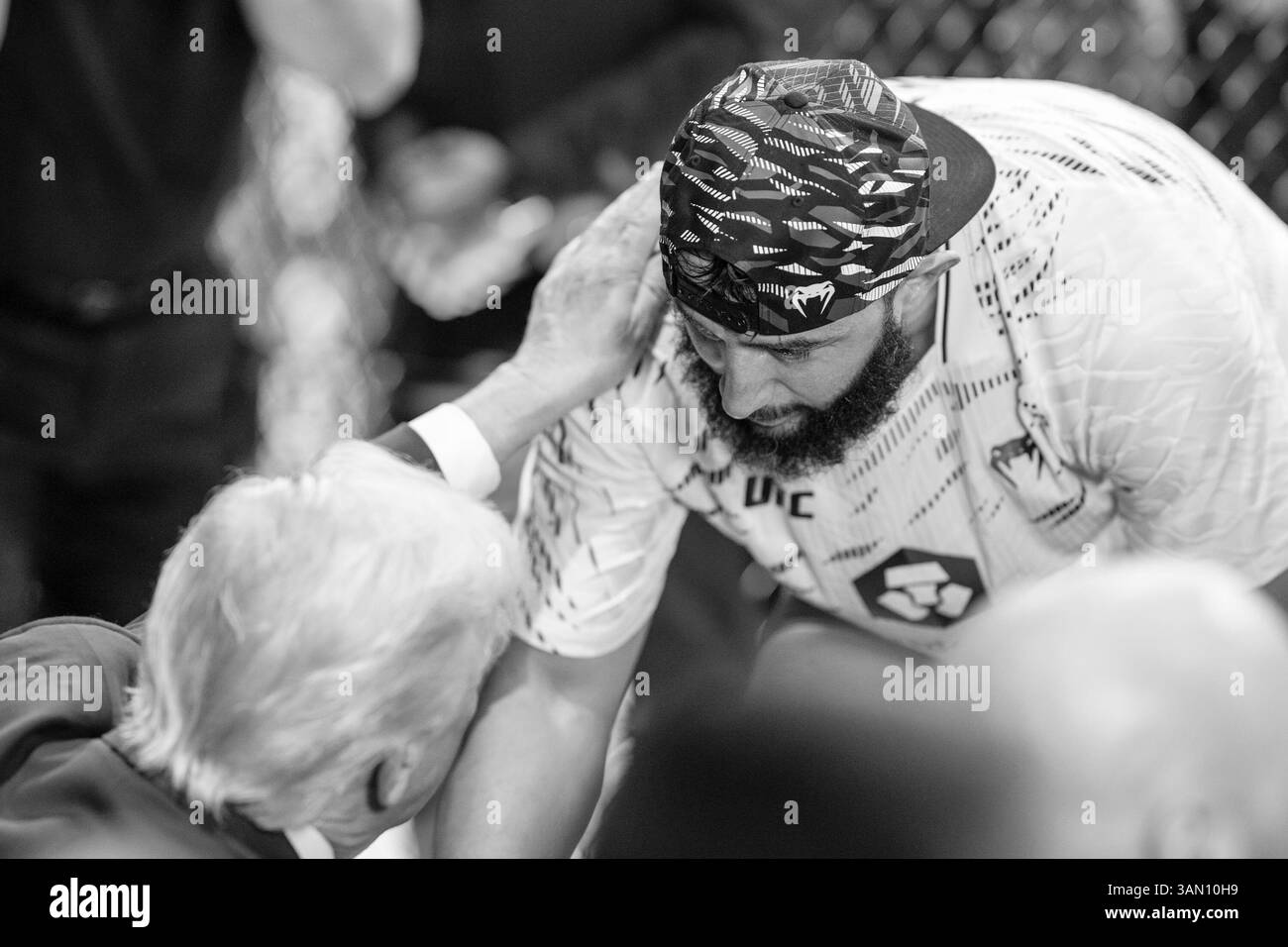 President Donald Trump attends UFC 314 at the Kaseya Center in Miami ...