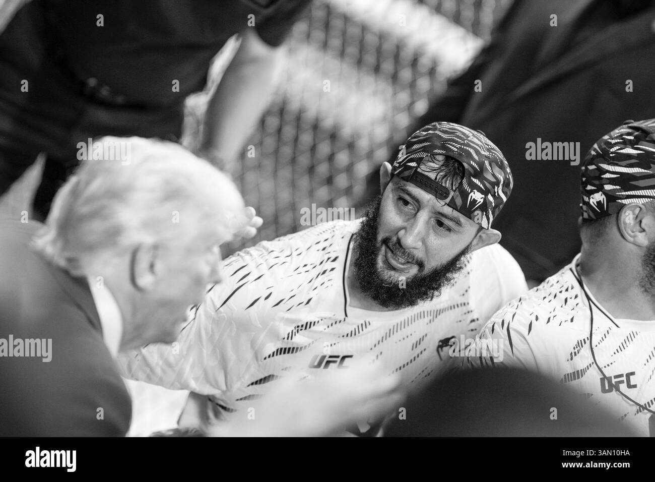President Donald Trump attends UFC 314 at the Kaseya Center in Miami ...