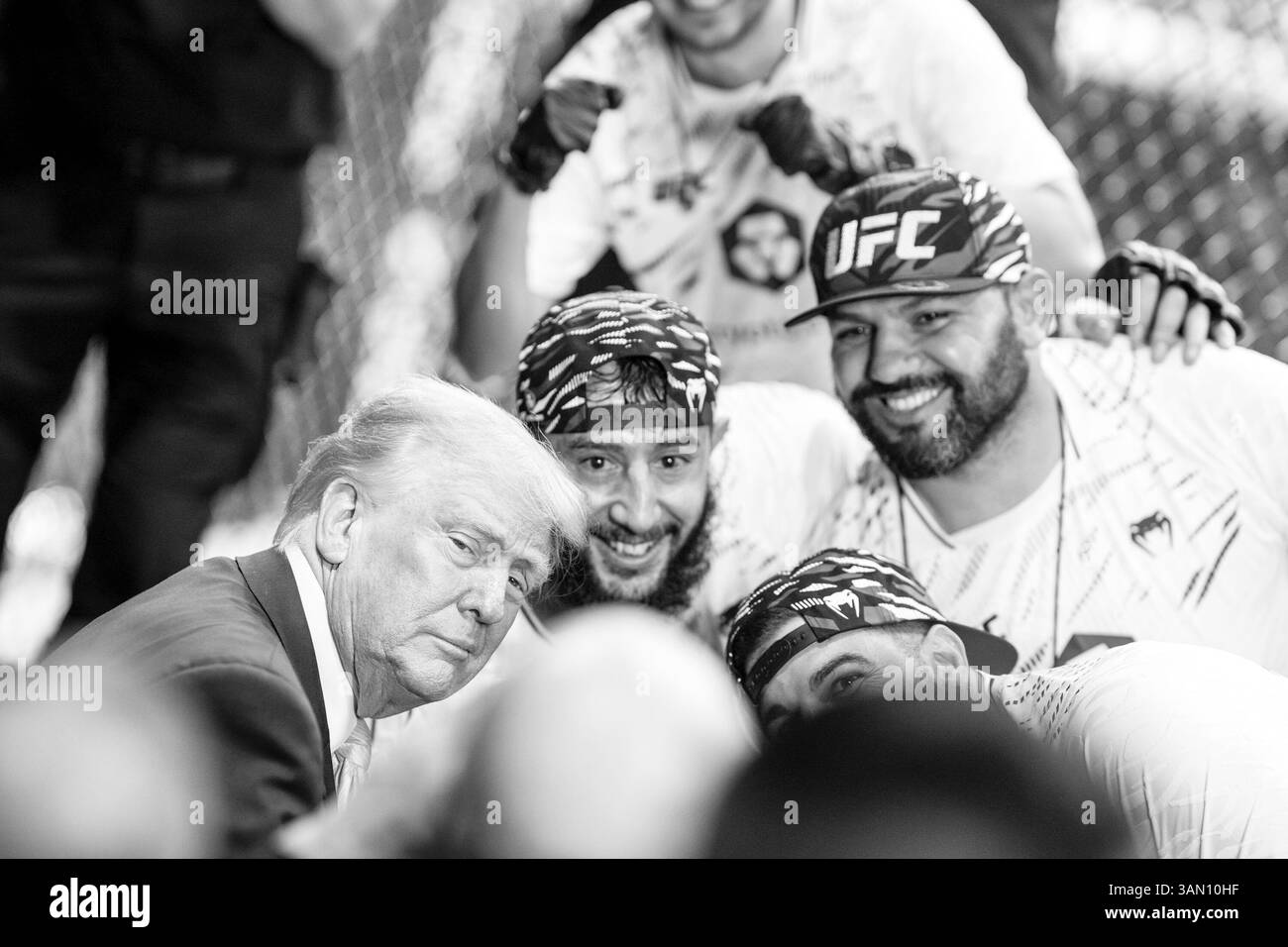 President Donald Trump attends UFC 314 at the Kaseya Center in Miami ...