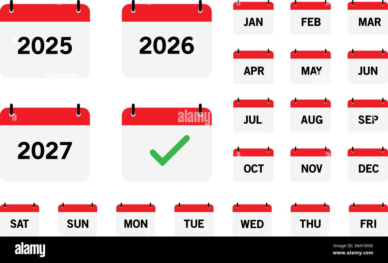 Minimalist Calendar or appointment schedule icon set for apps and ...