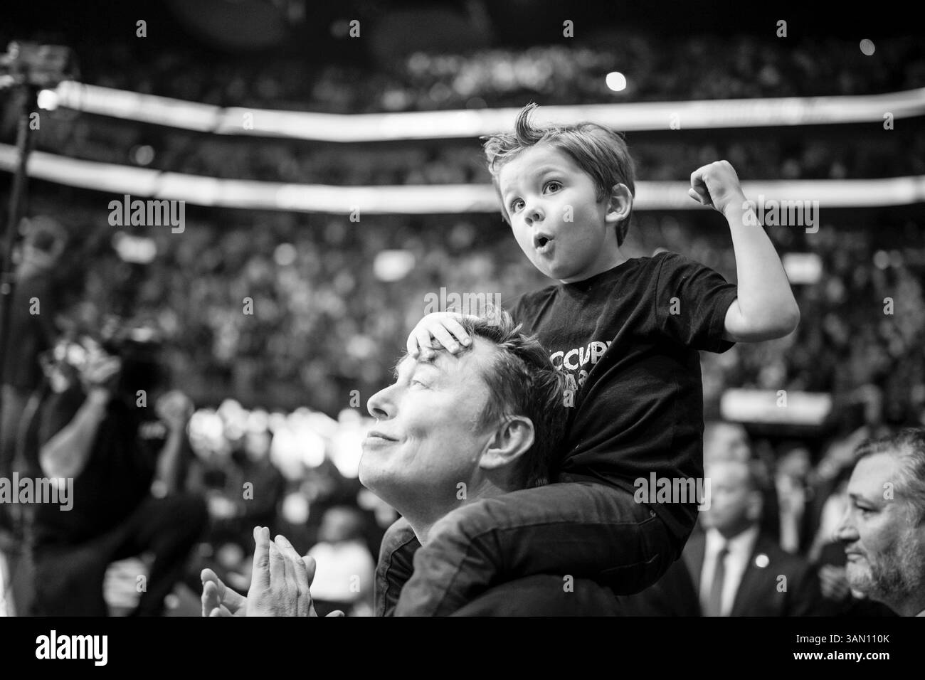 President Donald Trump attends UFC 314 at the Kaseya Center in Miami ...