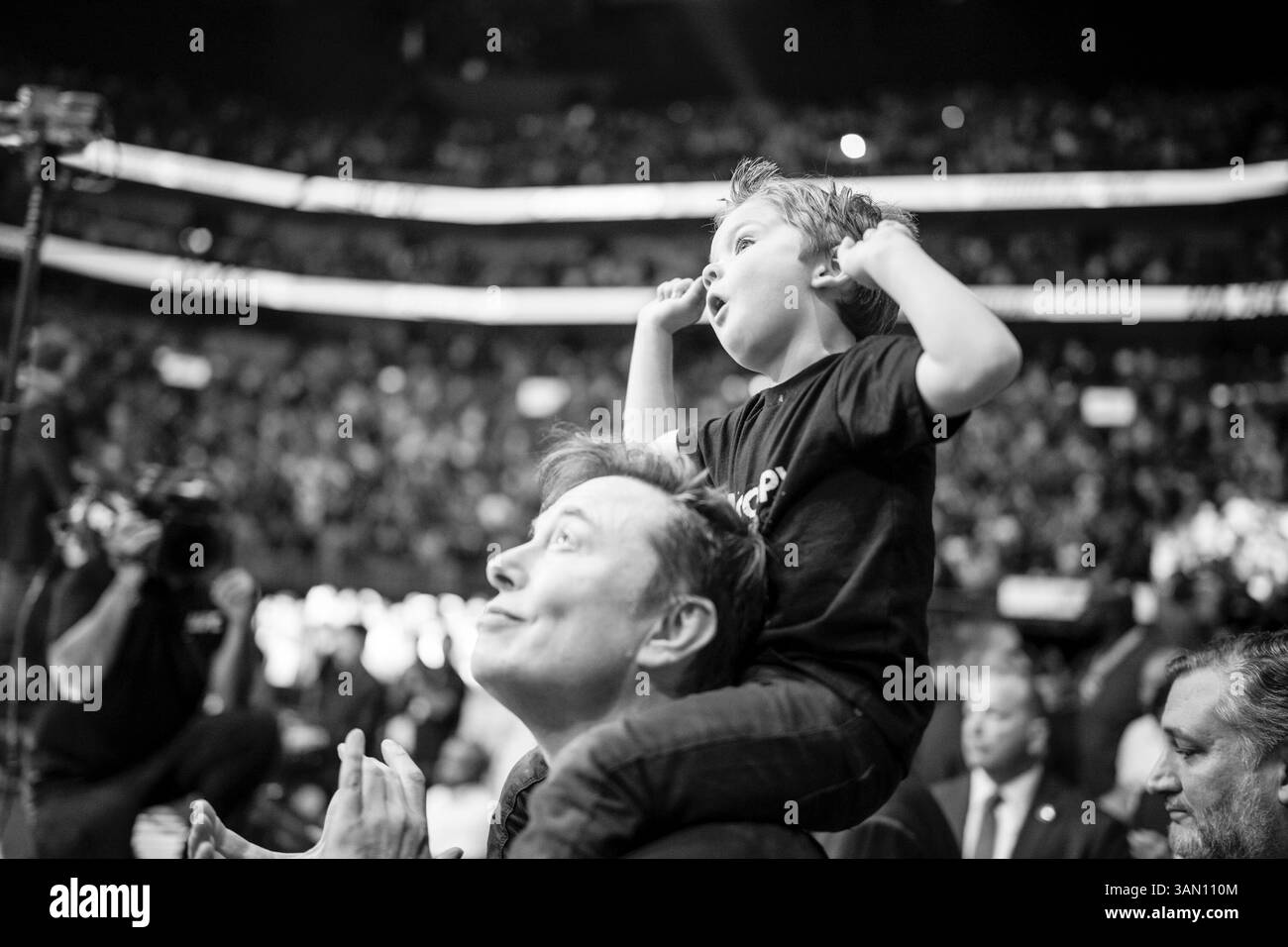 President Donald Trump attends UFC 314 at the Kaseya Center in Miami ...