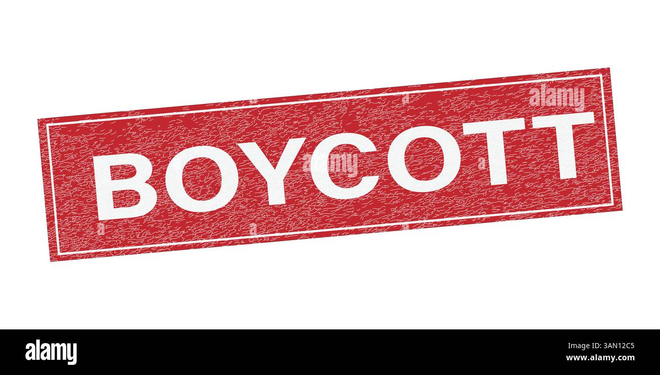 Red Grunge Protest Stamp Vector – Bold White Text on Distressed Rubber ...