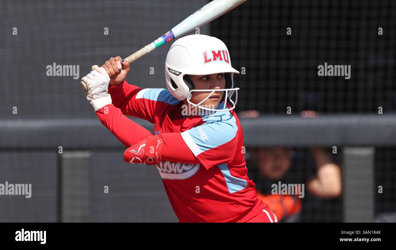 Loyola Marymount infielder Emma Gutierrez (12) bats during an NCAA ...