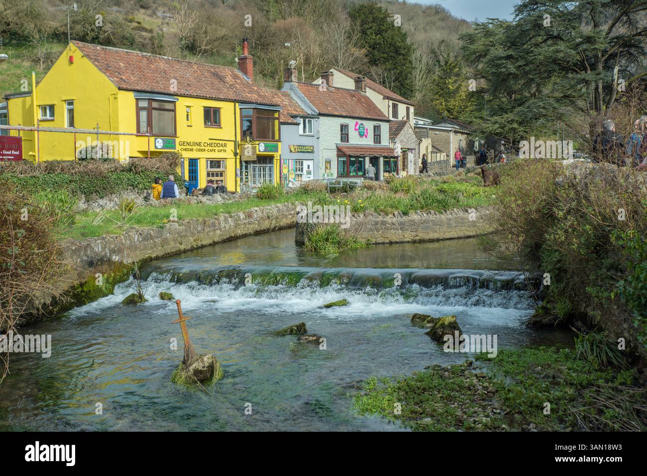The Sword in the Stone in the River Yeo as it flows through Cheddar ...