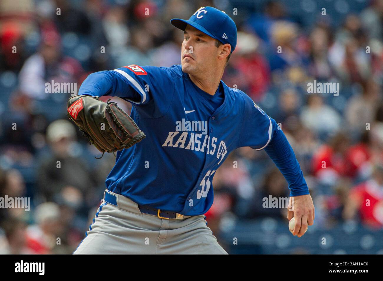 Kansas City Royals starting pitcher Cole Ragans delivers against the ...