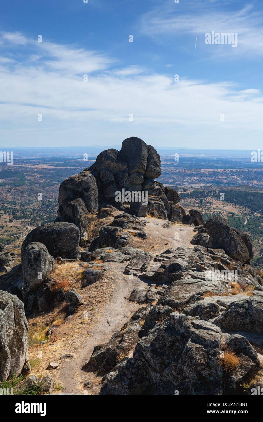 The iconic and giant boulders on the hill near the village of Monsanto ...