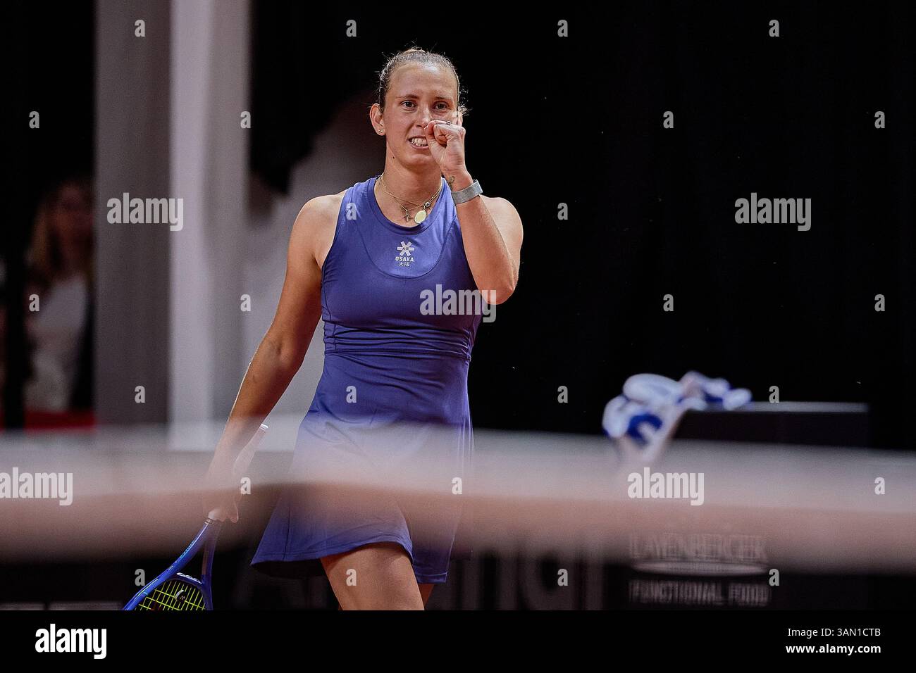 Stuttgart, Baden-Wuerttemberg, Germany. 14th Apr, 2025. Elise Mertens ...