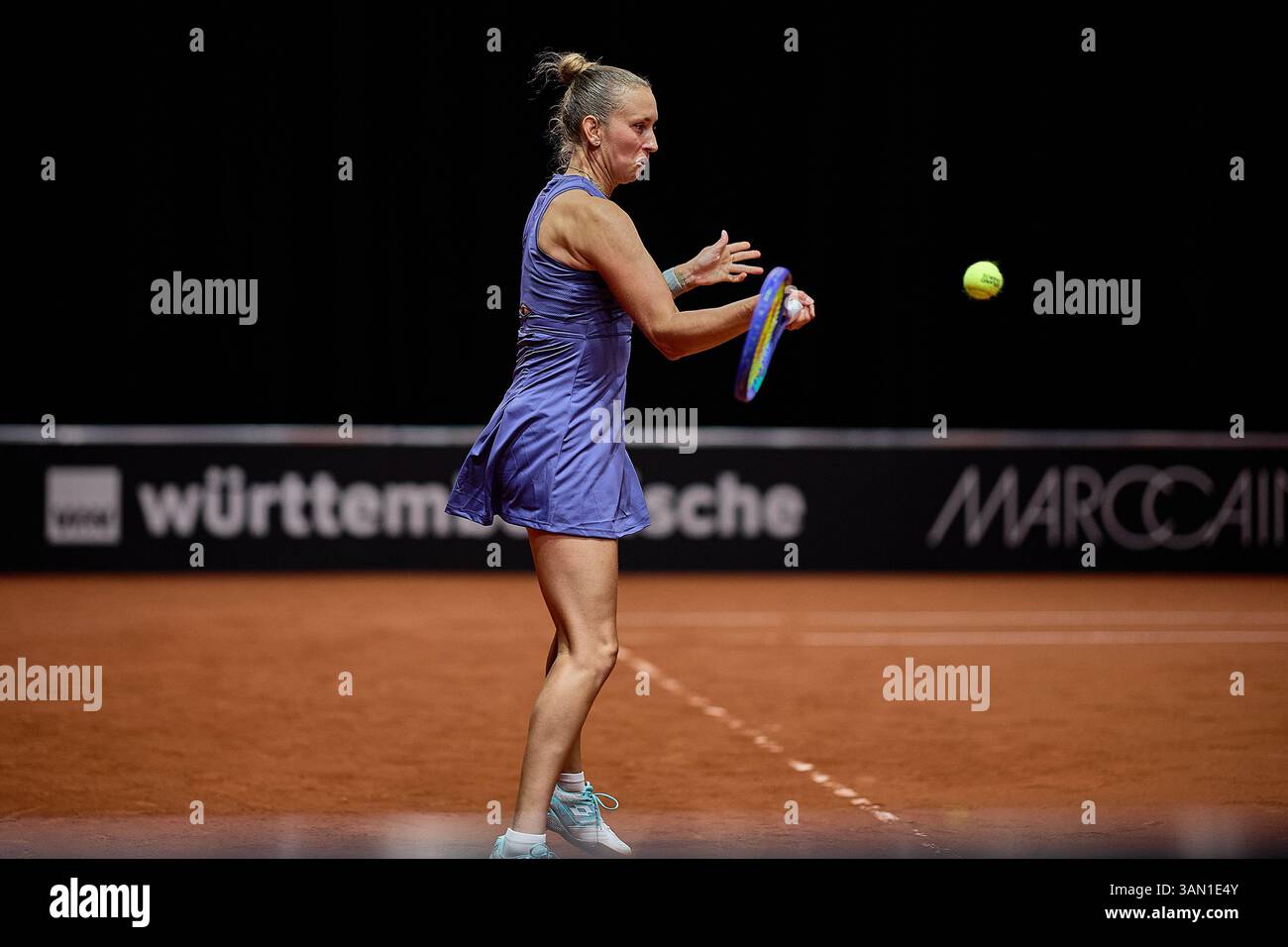Stuttgart, Baden-Wuerttemberg, Germany. 14th Apr, 2025. Elise Mertens ...