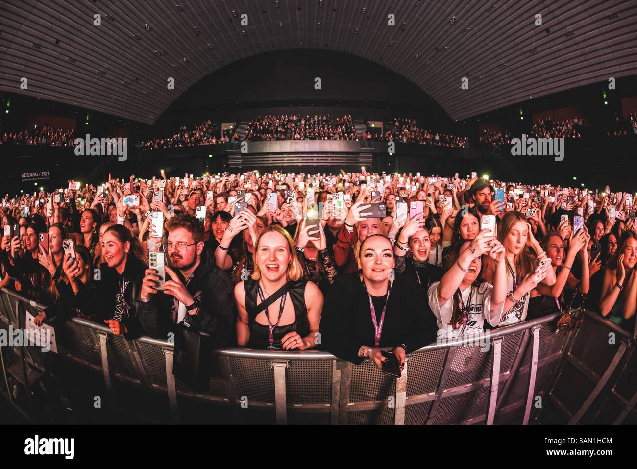 Copenhagen, Denmark. 13th Apr, 2025. Concert goers seen at a live ...