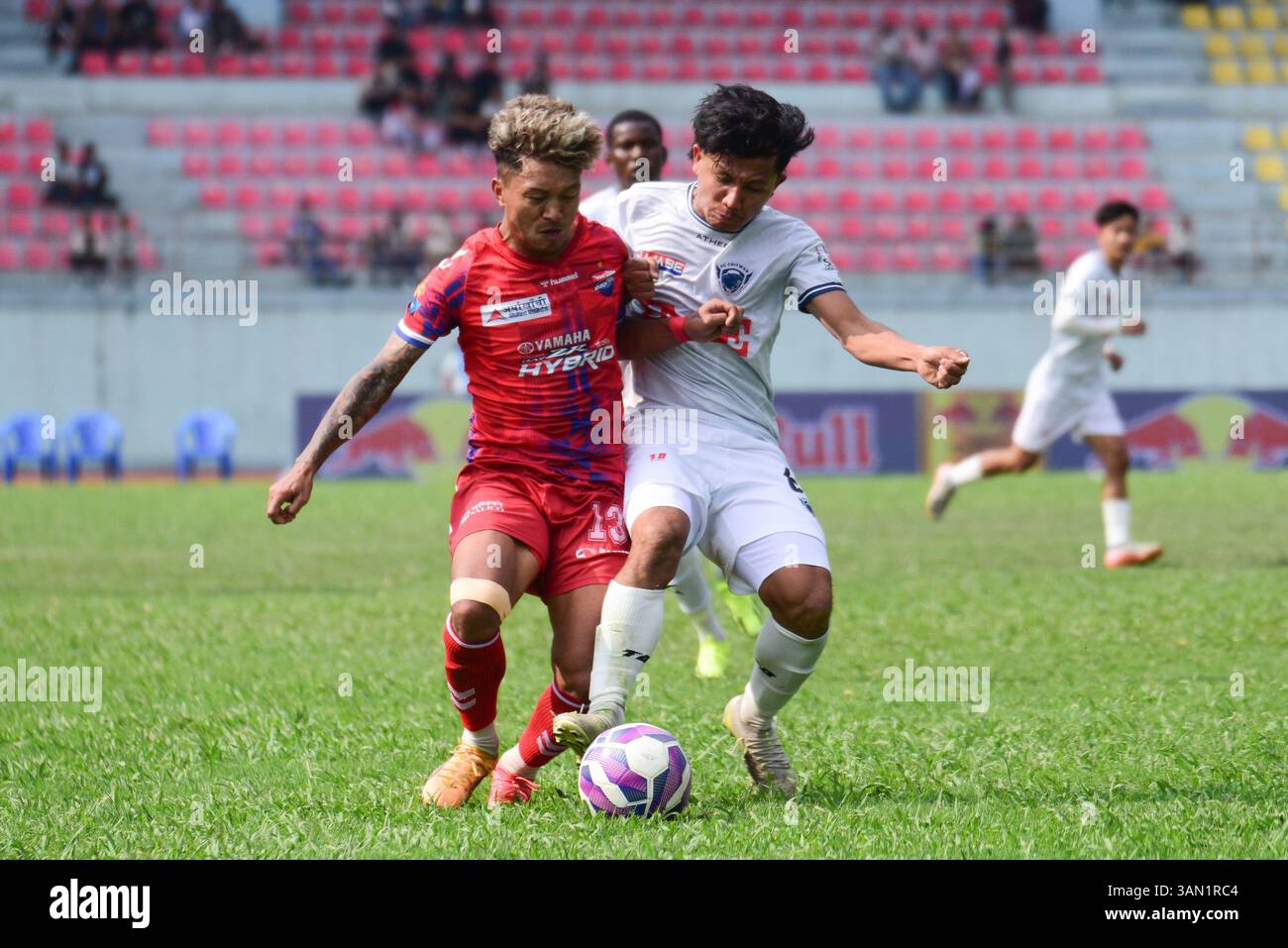 April 14, 2025, Kathmandu, Bagmati, Nepal: (red) KAMAL SHRESTHA of ...