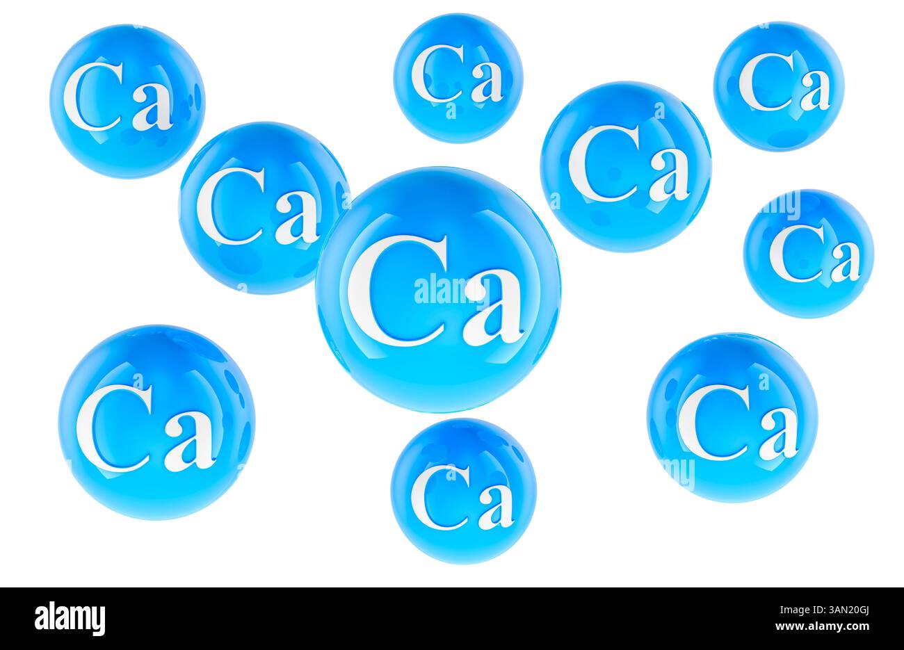Calcium Ca balls, 3D rendering isolated on white background Stock Photo ...