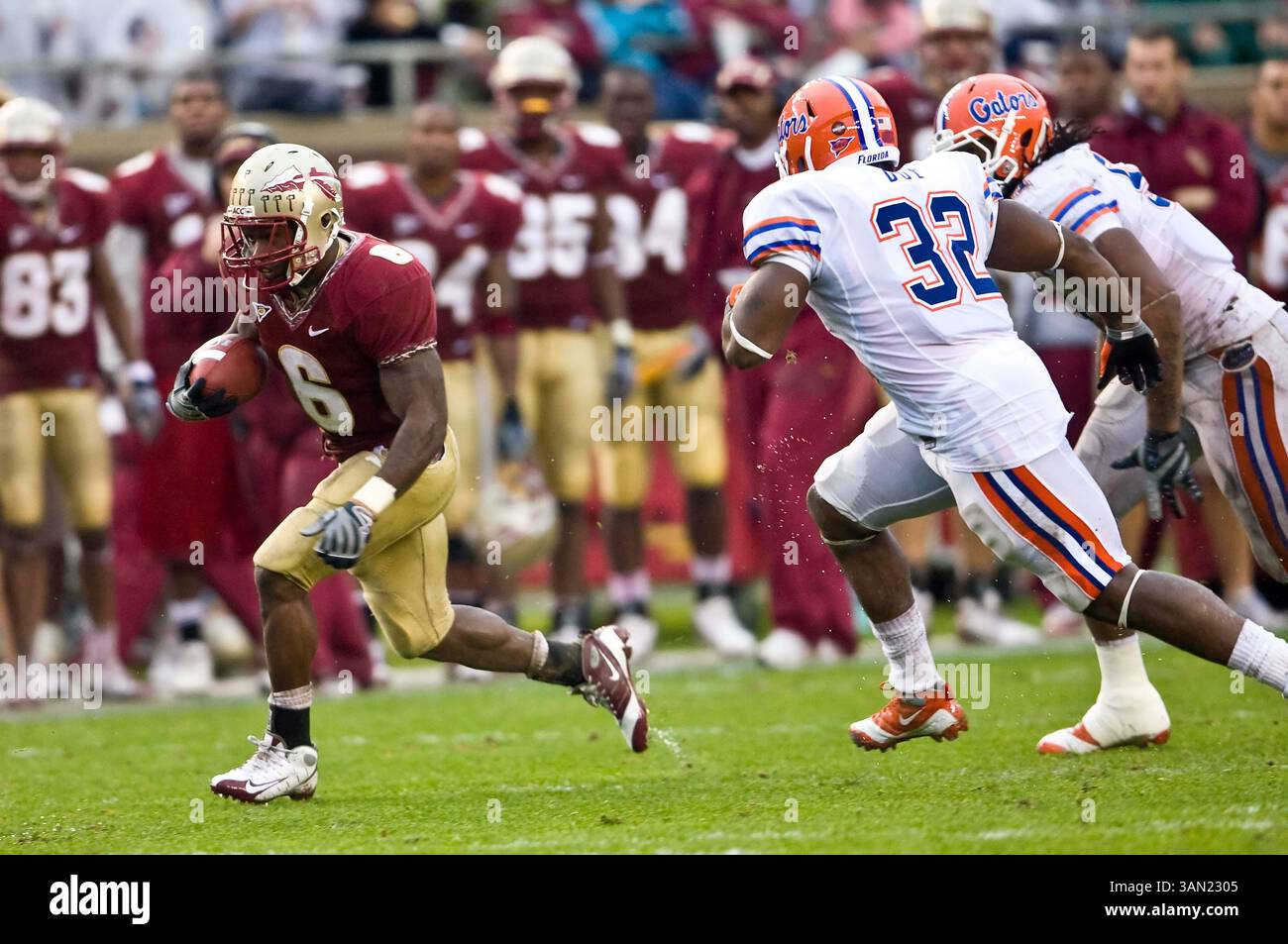 November 29, 2008: Florida State running back Anton Smith breaks free ...