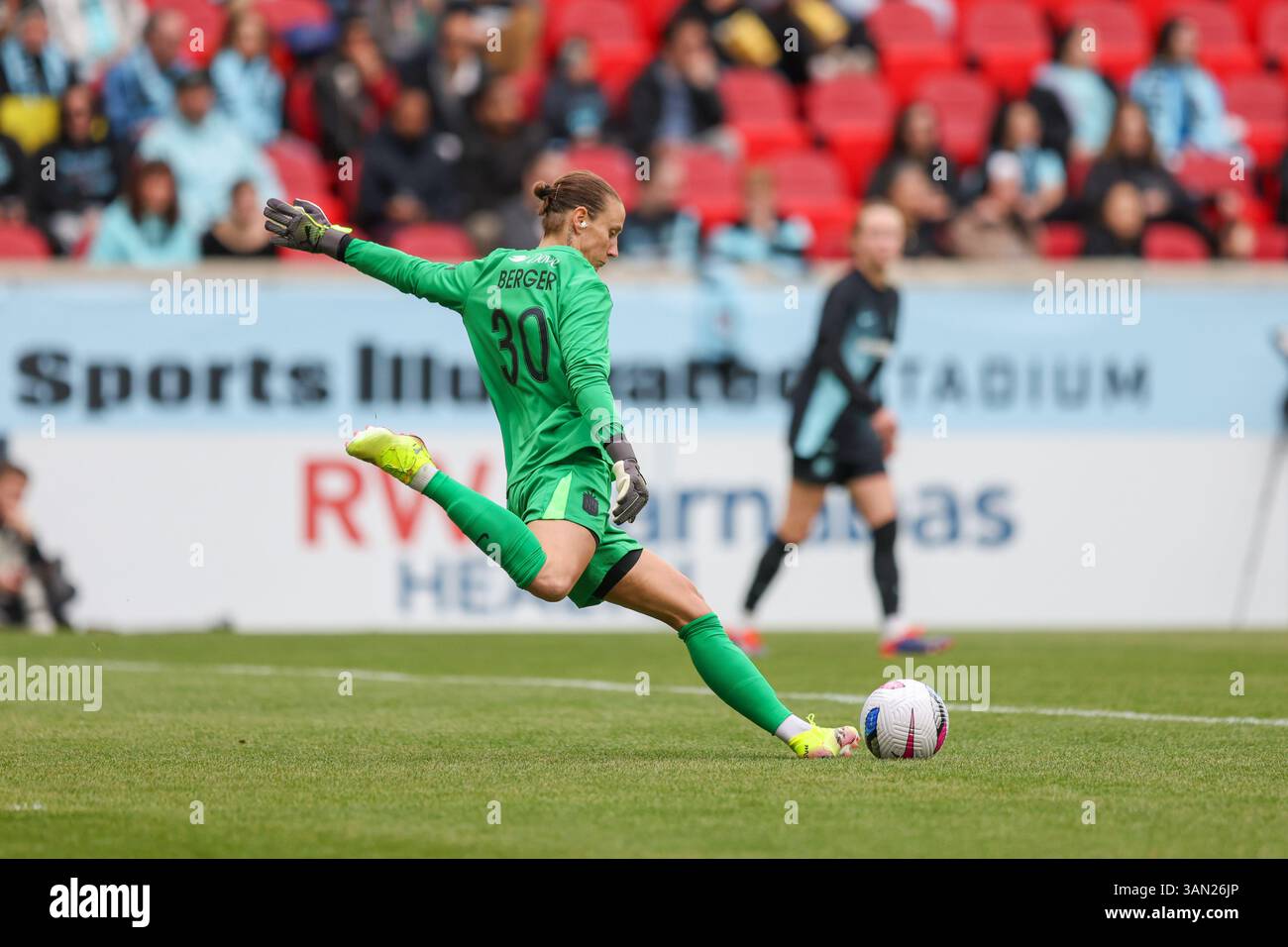 Gotham FC goalie Ann-Katrin Berger #30 during action in the National ...