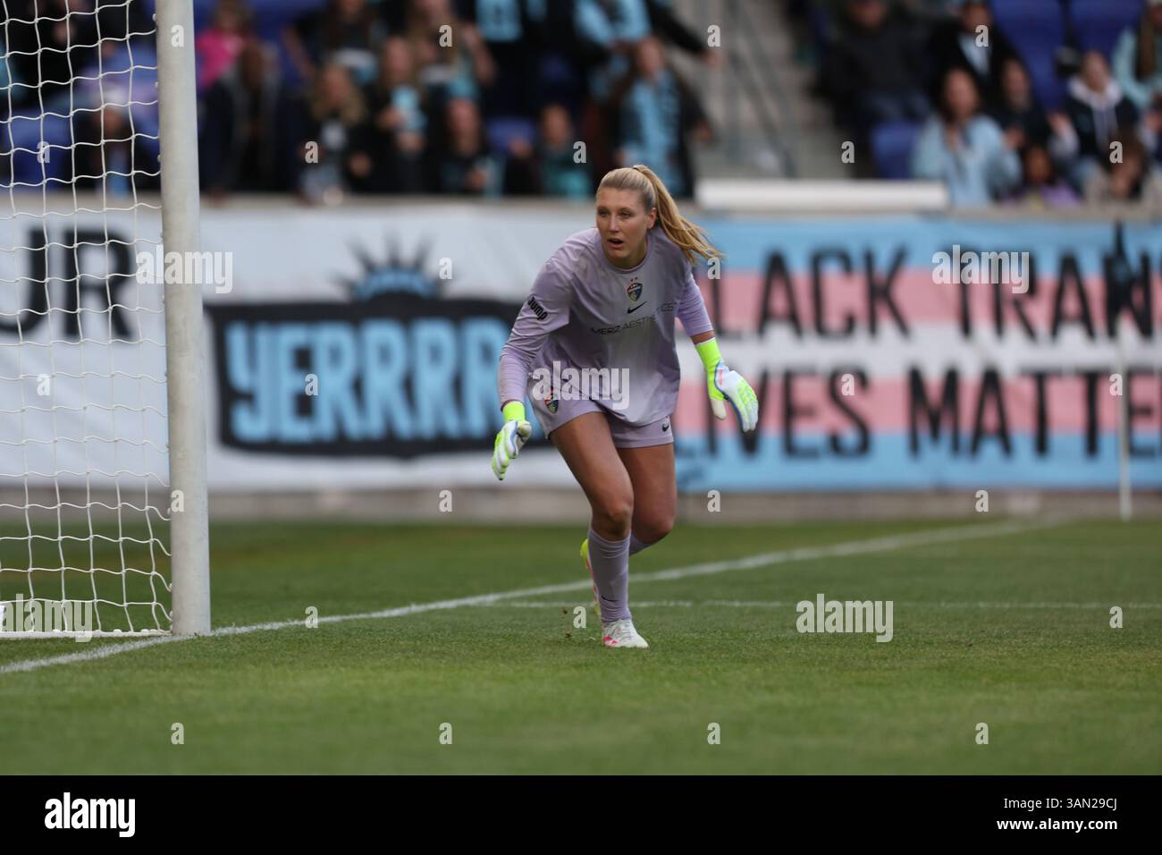 North Carolina Courage goalie Casey Murphy #1 during action in the ...