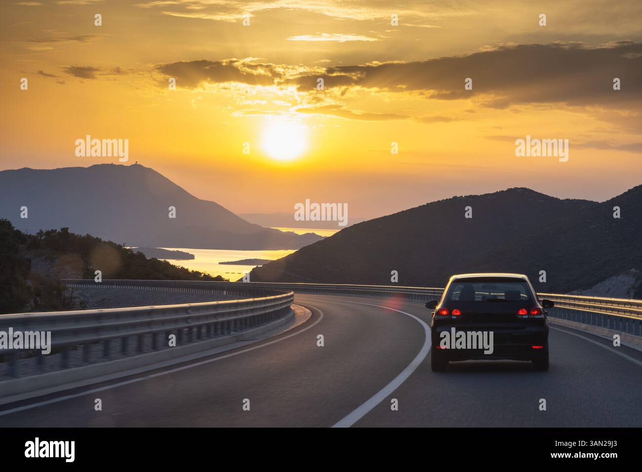 Road on Peljesac peninsula in Croatia, Europe. Scenic Road Trip ...