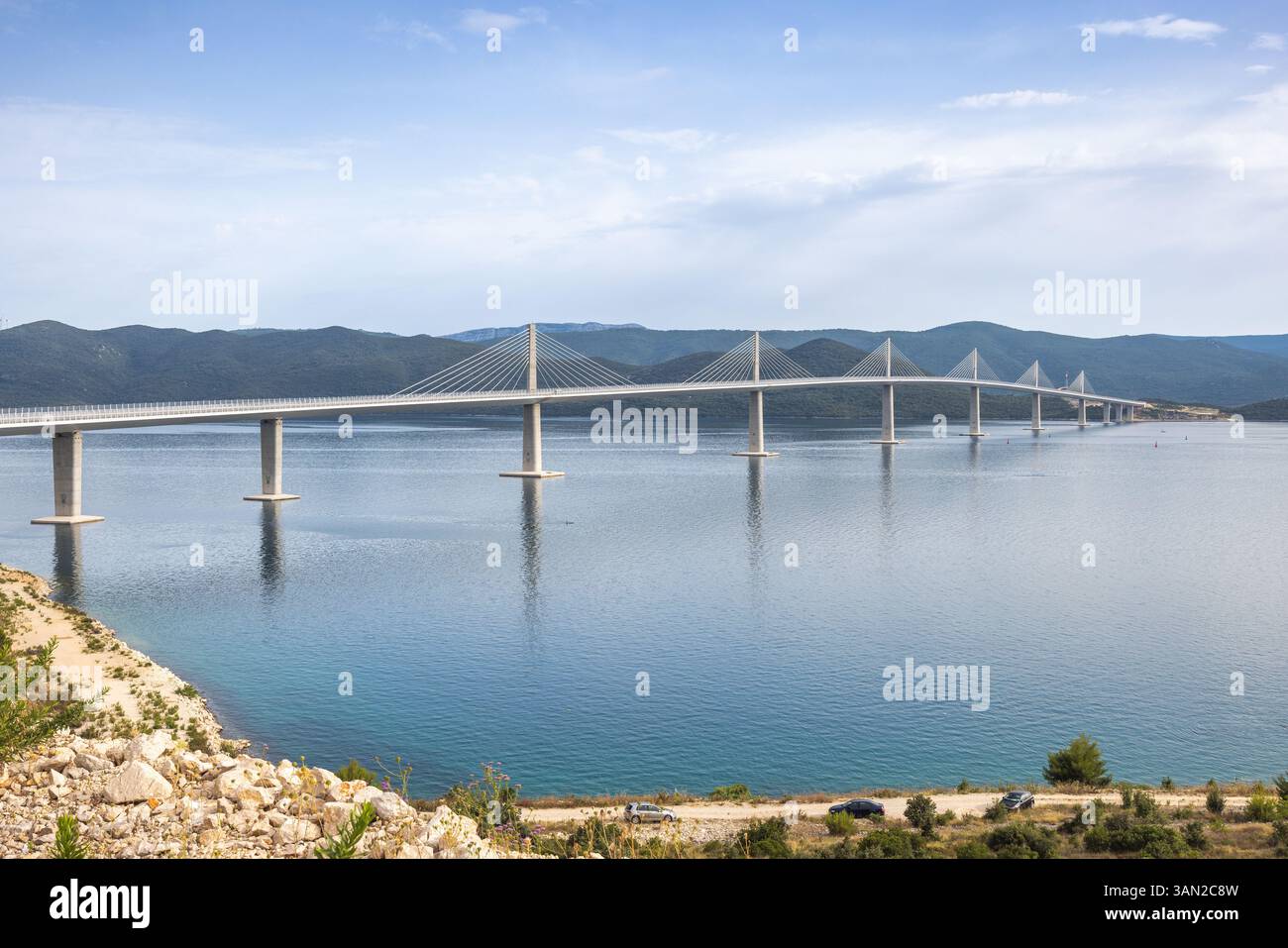 The Peljesac Bridge to Peljesac peninsula in Croatia, Europe ...