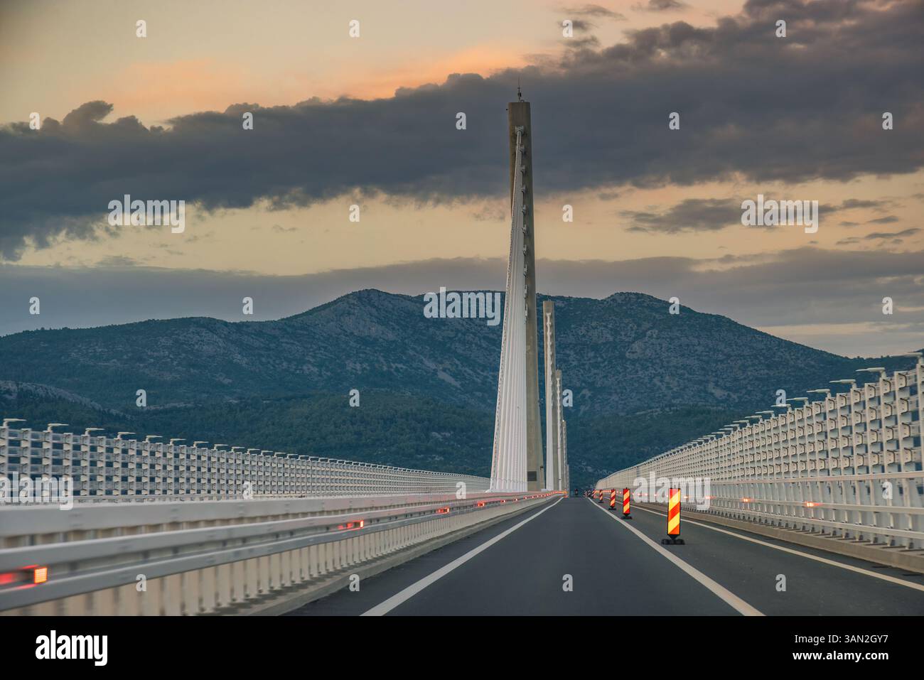 The Peljesac Bridge to Peljesac peninsula in Croatia, Europe. Driving ...